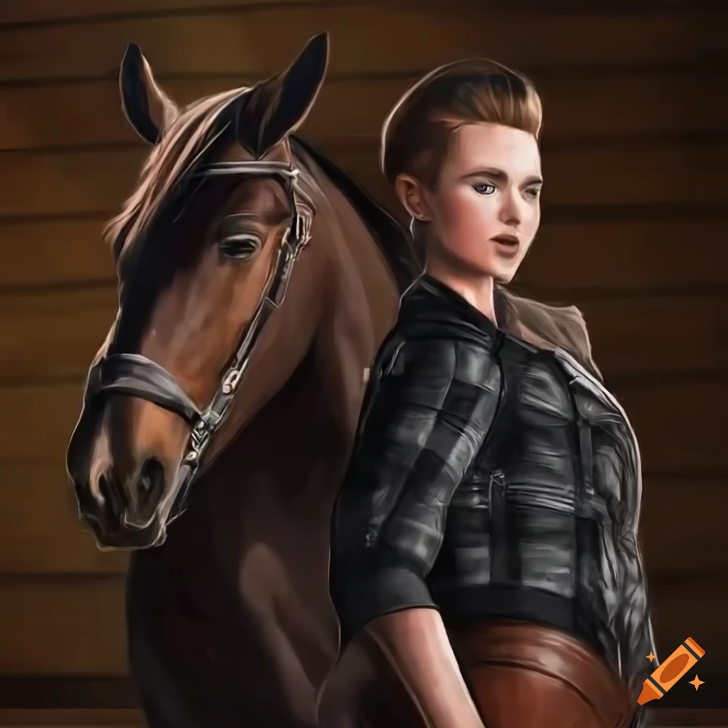 Hyperrealistic artwork of a horse-rider on Craiyon