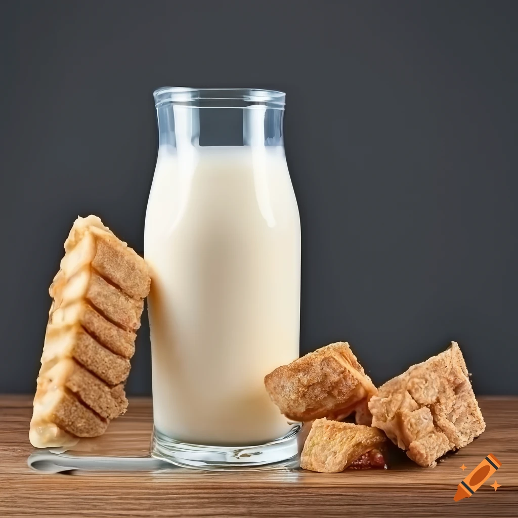 Protein milk with snack on Craiyon