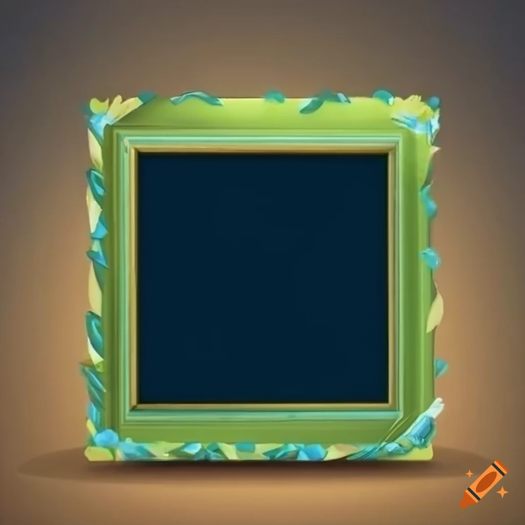 Empty square photo frame with disney style background