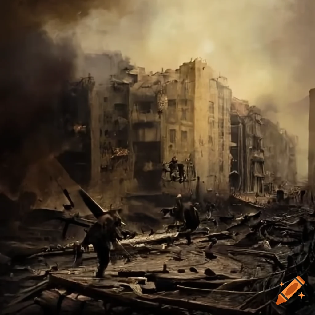 Stalingrad battle scene on Craiyon