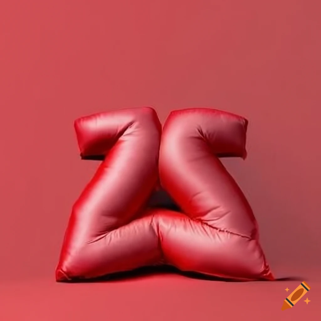 Red vintage pillow on dark background on Craiyon