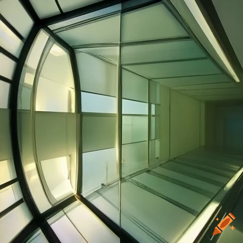 Elegant elevator with red lighting and closing doors on Craiyon