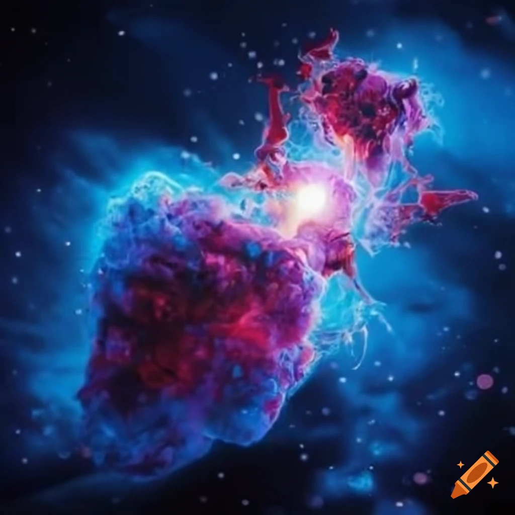 Supernova exploding in space on Craiyon