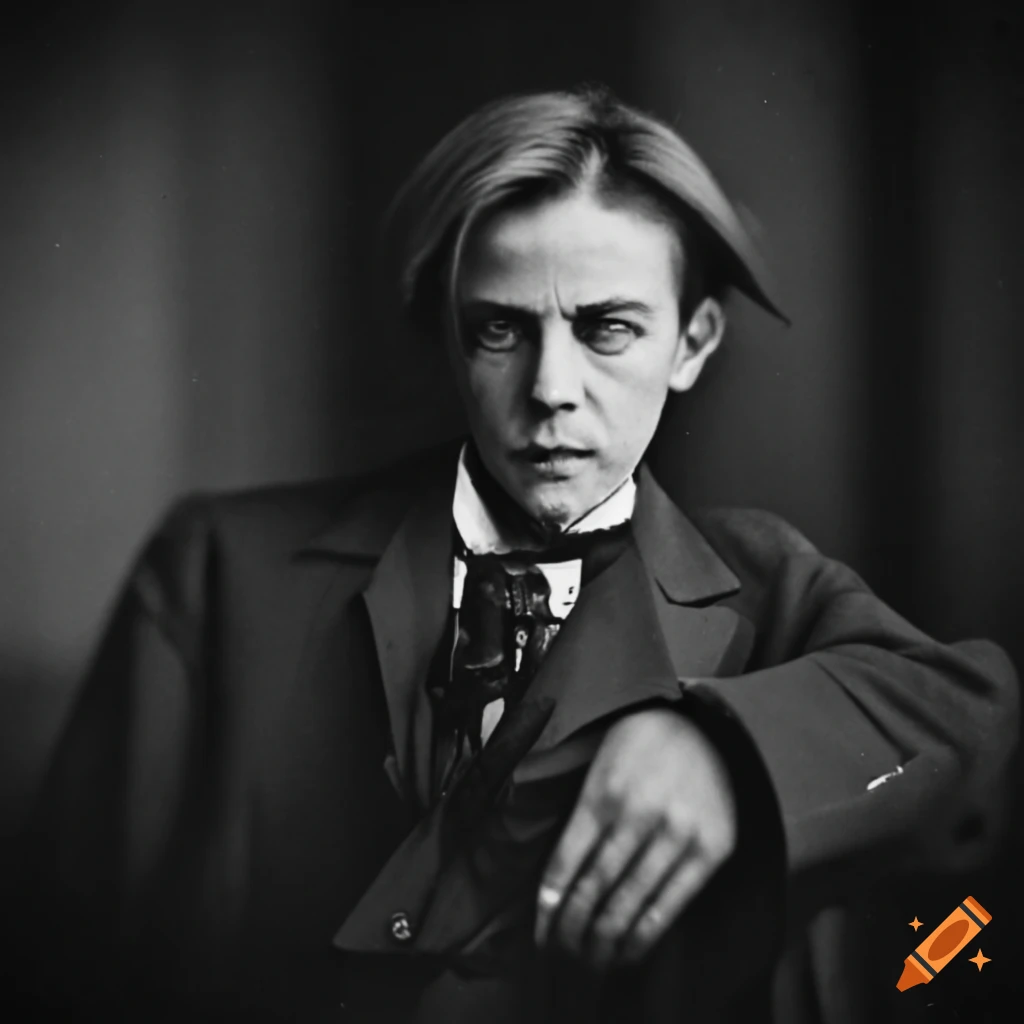 Portrait of arthur rimbaud with a modern camera on Craiyon