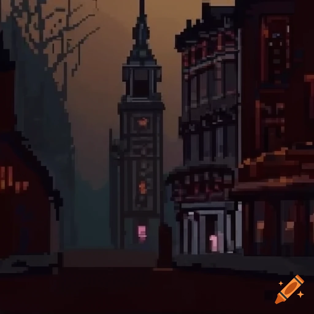 Dark Pixel Art Background