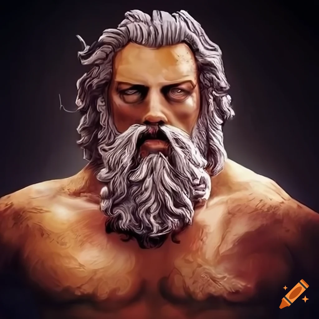 Artwork depicting zeus, the king of greek gods on Craiyon