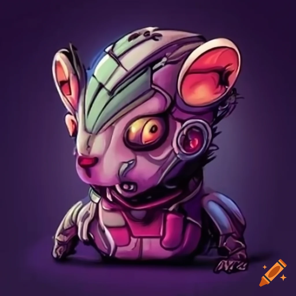 Cute cyborg rat on Craiyon