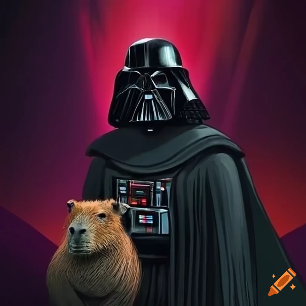 Capybara with darth vader