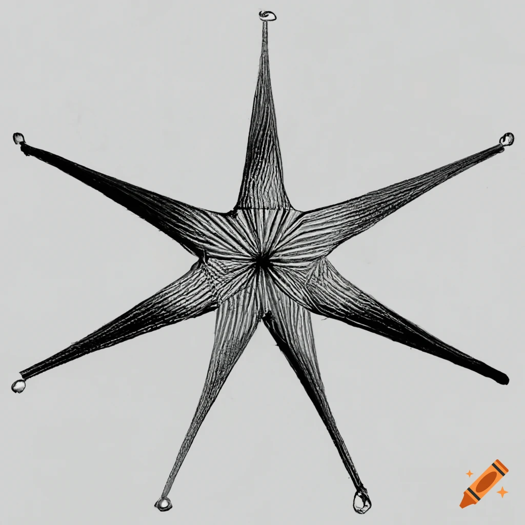 Intricate star-shaped art sculpture on Craiyon