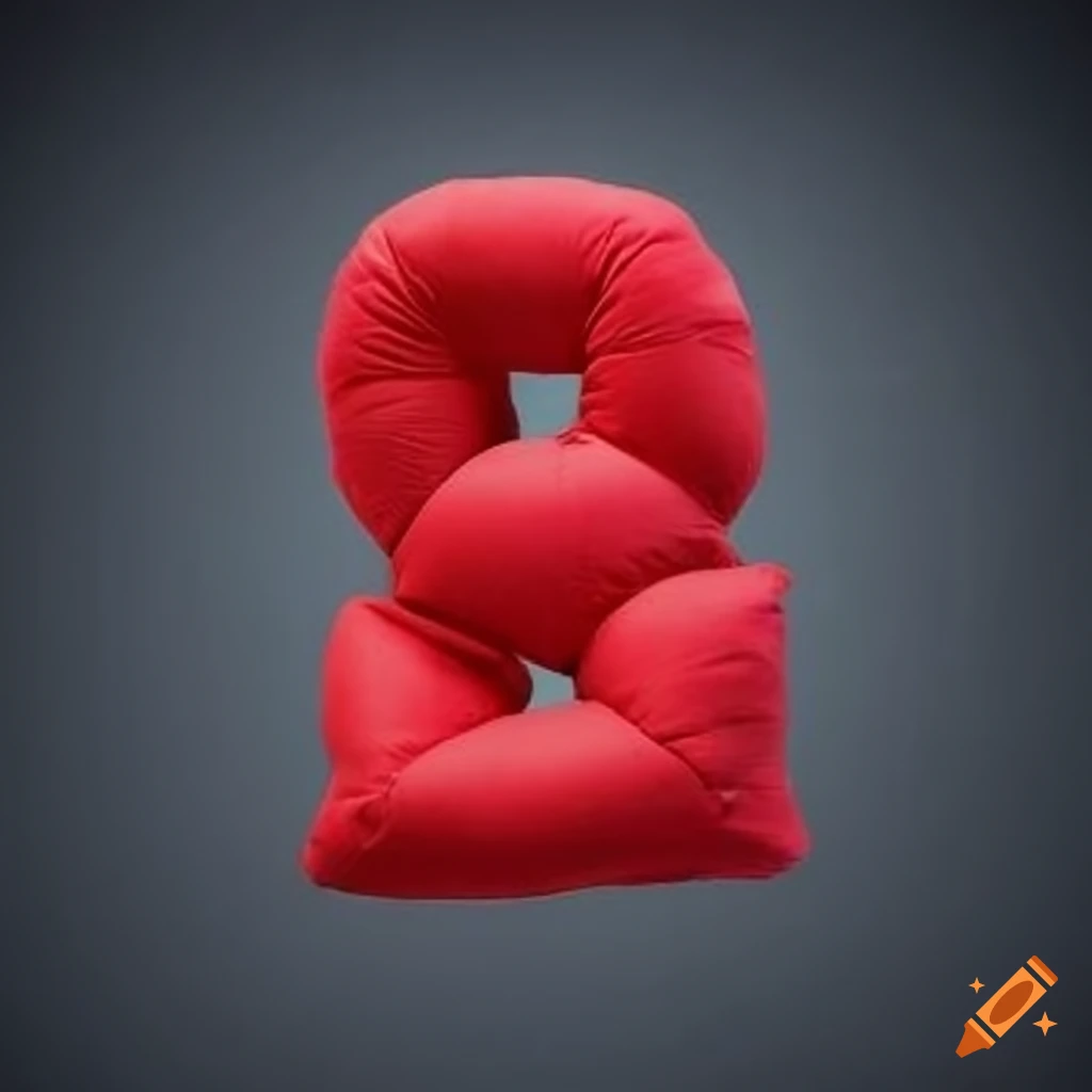 Top-down photo of a red letter z pillow