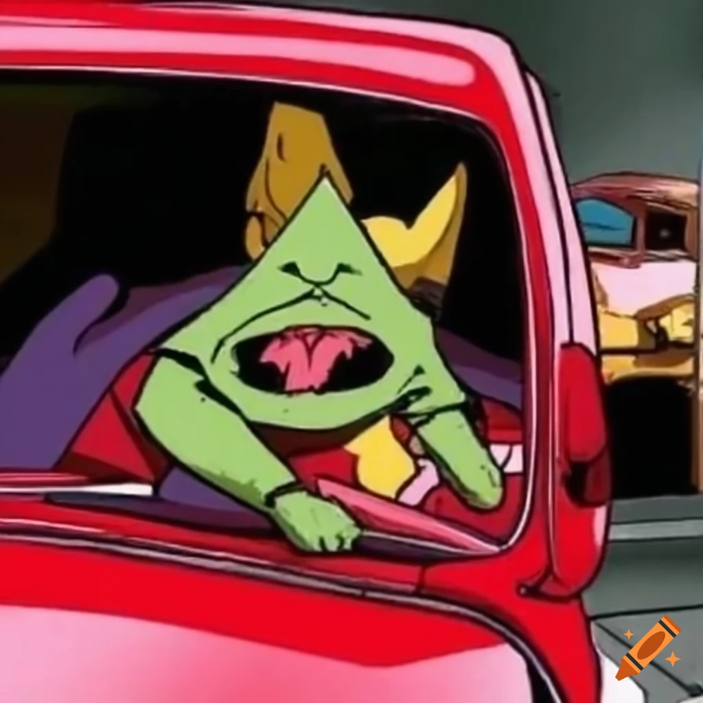 Cartoon of a magical car