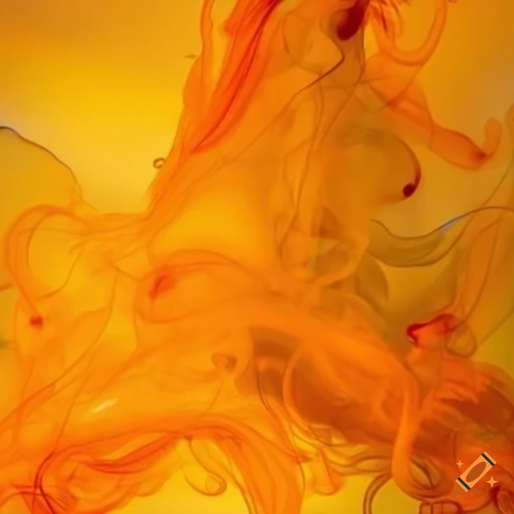 Abstract orange ink in water on Craiyon