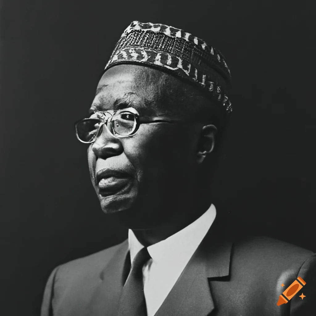 Portrait of Ahmadou Ahidjo, 1st President of Cameroon on Craiyon
