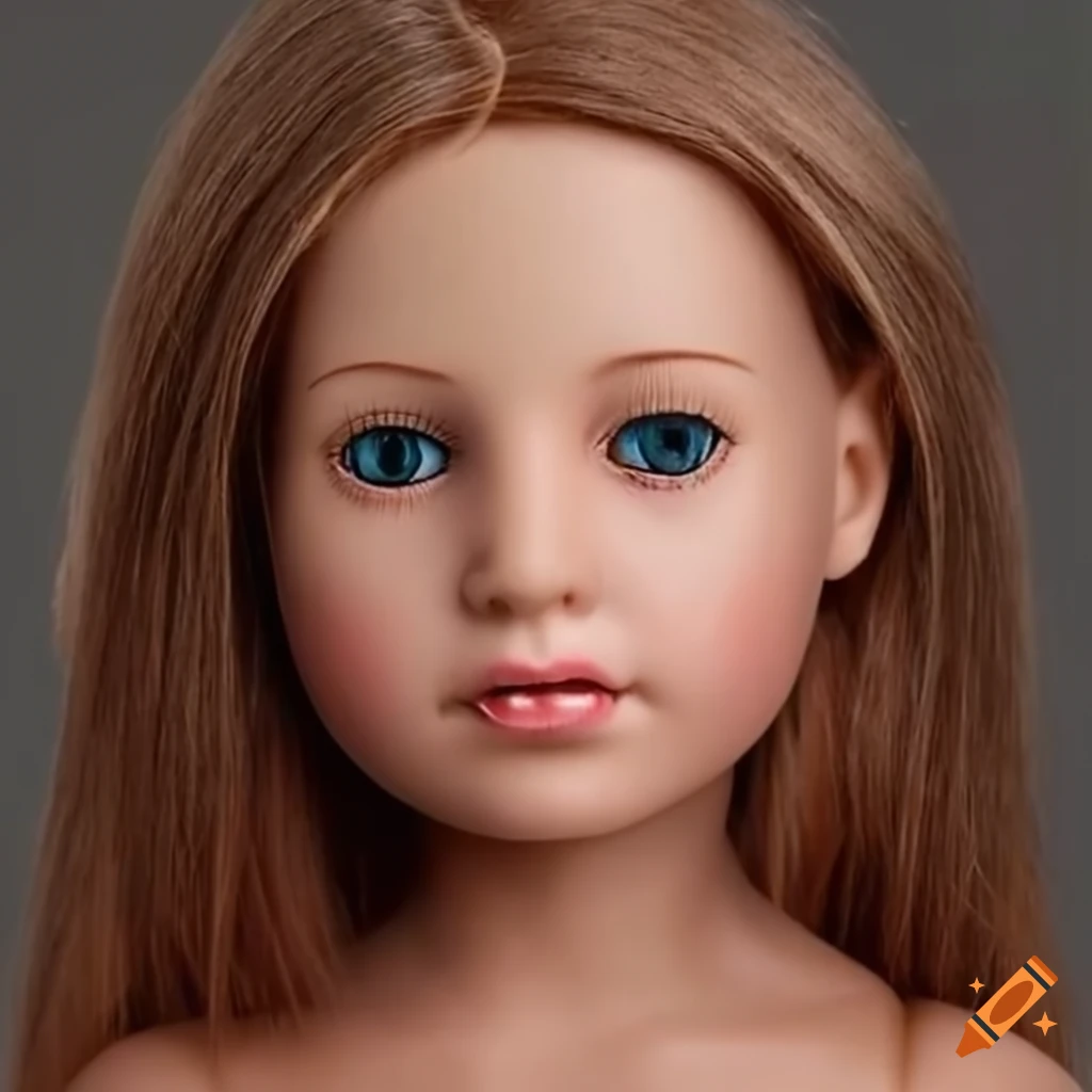 Realistic Portrait Of A Woman Morphing Into An American Girl Doll
