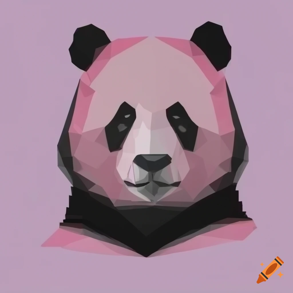 Low poly pixel art of a panda face on Craiyon