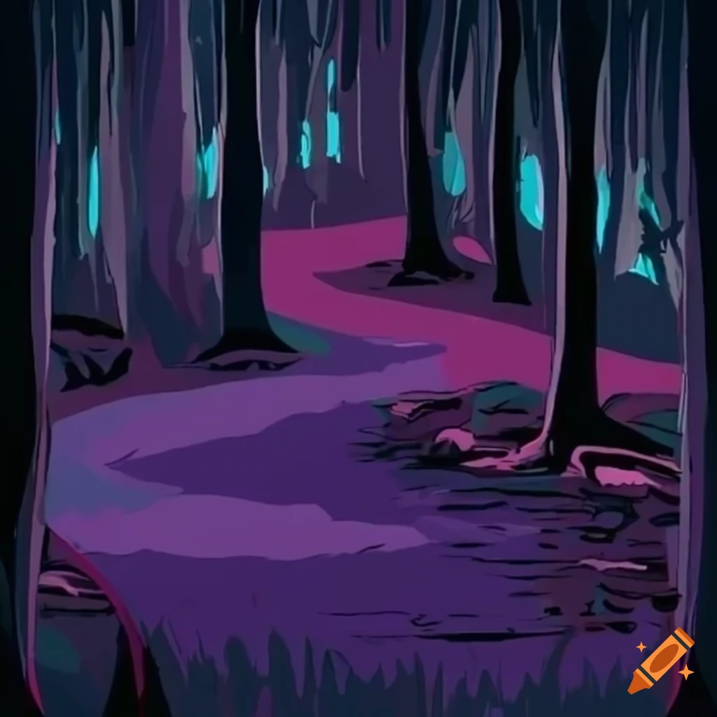 Vibrantly blue forest in a game style on Craiyon