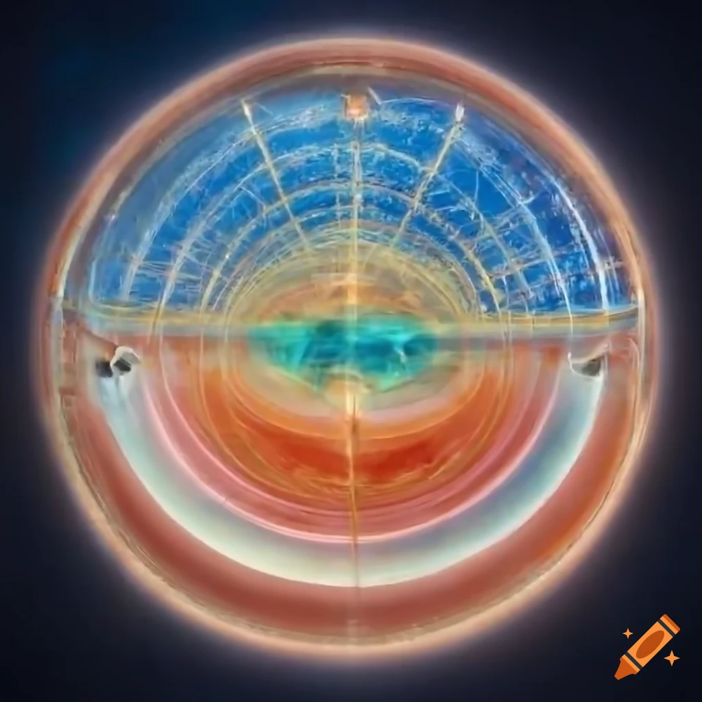 Stunning landscape scene with a calabai yau manifold structure on Craiyon