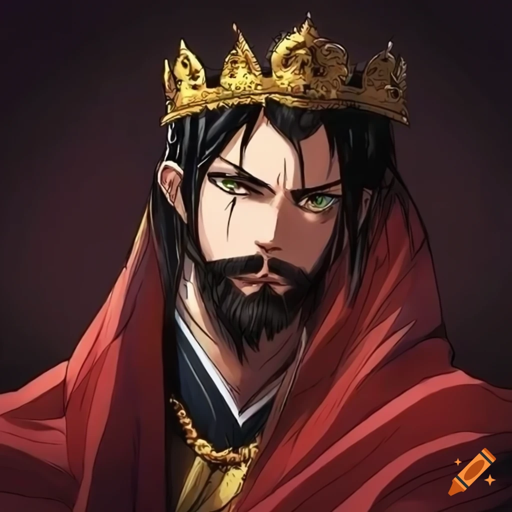 Anime depiction of king stephen the great of moldova on Craiyon