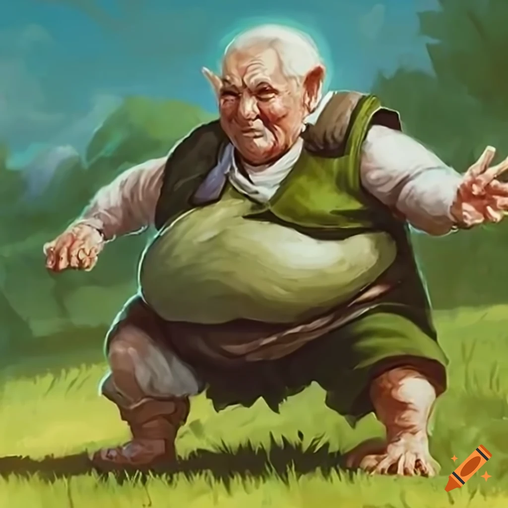 Character design of a fat elderly halfling in magic the gathering on ...