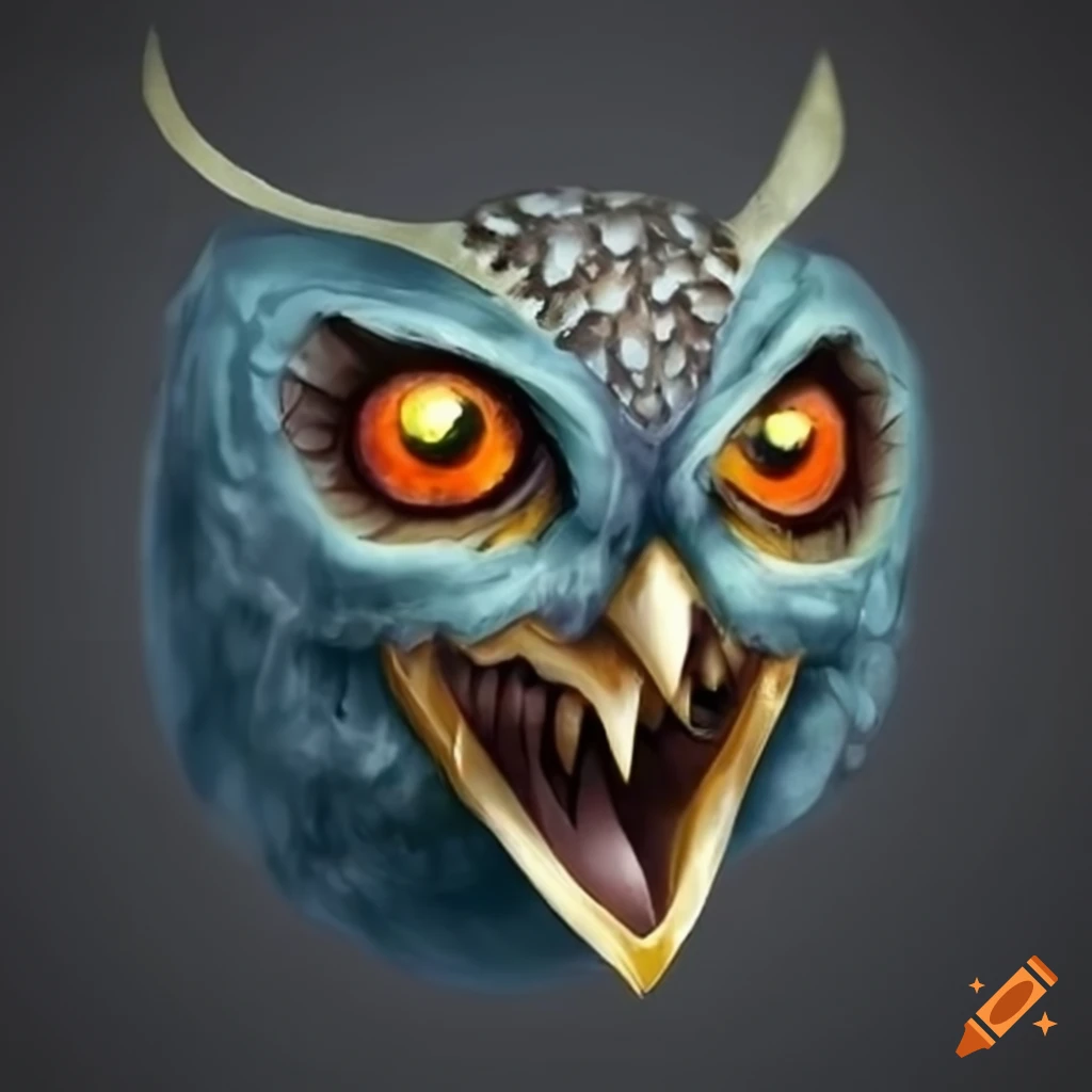 Owl mage with fangs and teeth on Craiyon