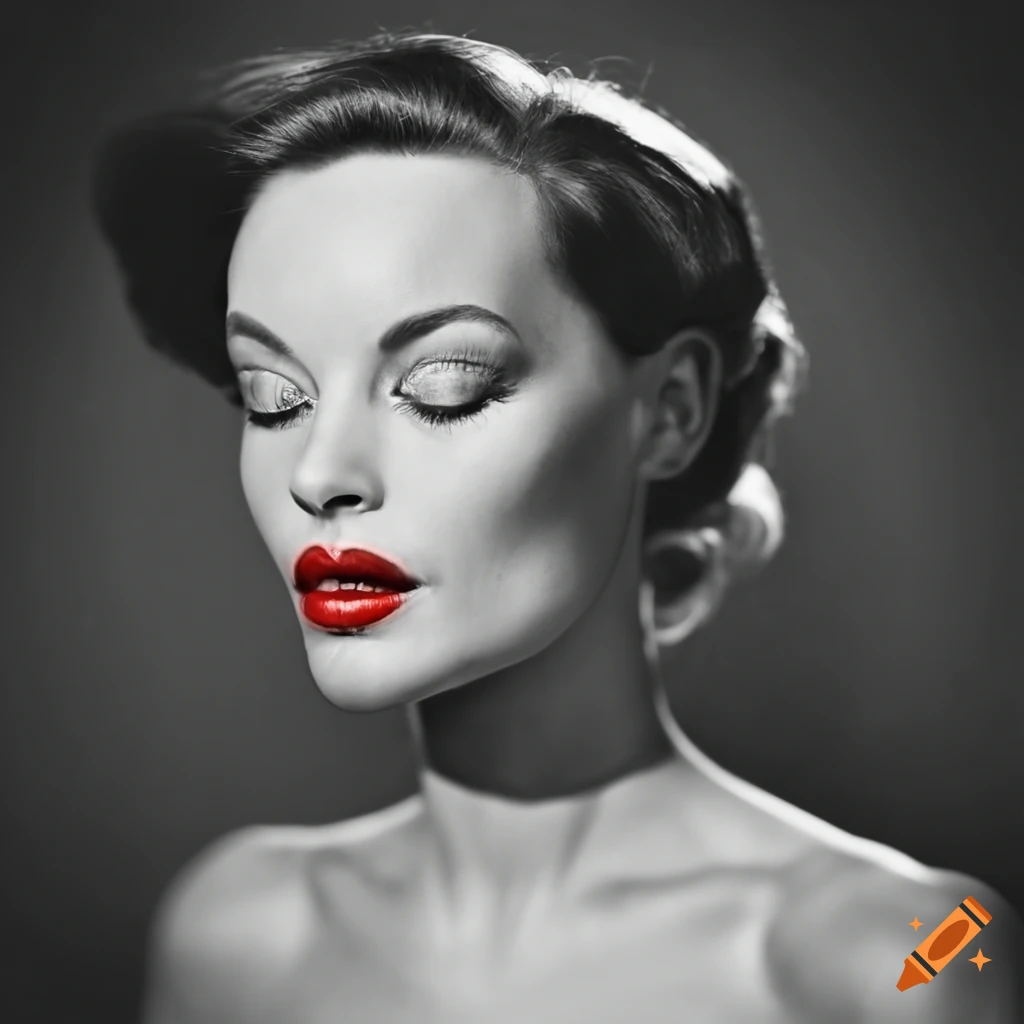 Portrait of raquel welch with closed eyes and distinctive facial ...