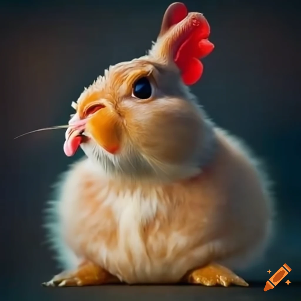 Funny combination of a chicken and a bunny on Craiyon