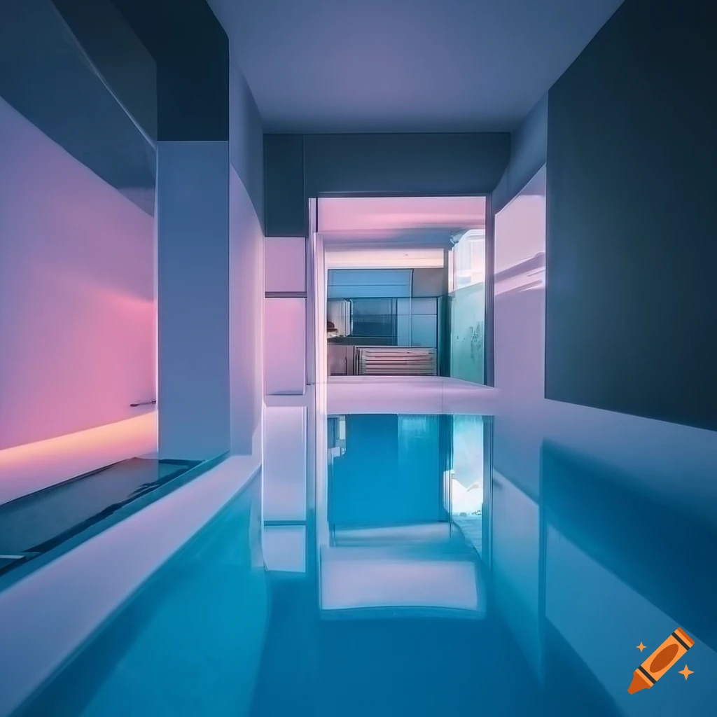 Led lights in a hotel spa on Craiyon