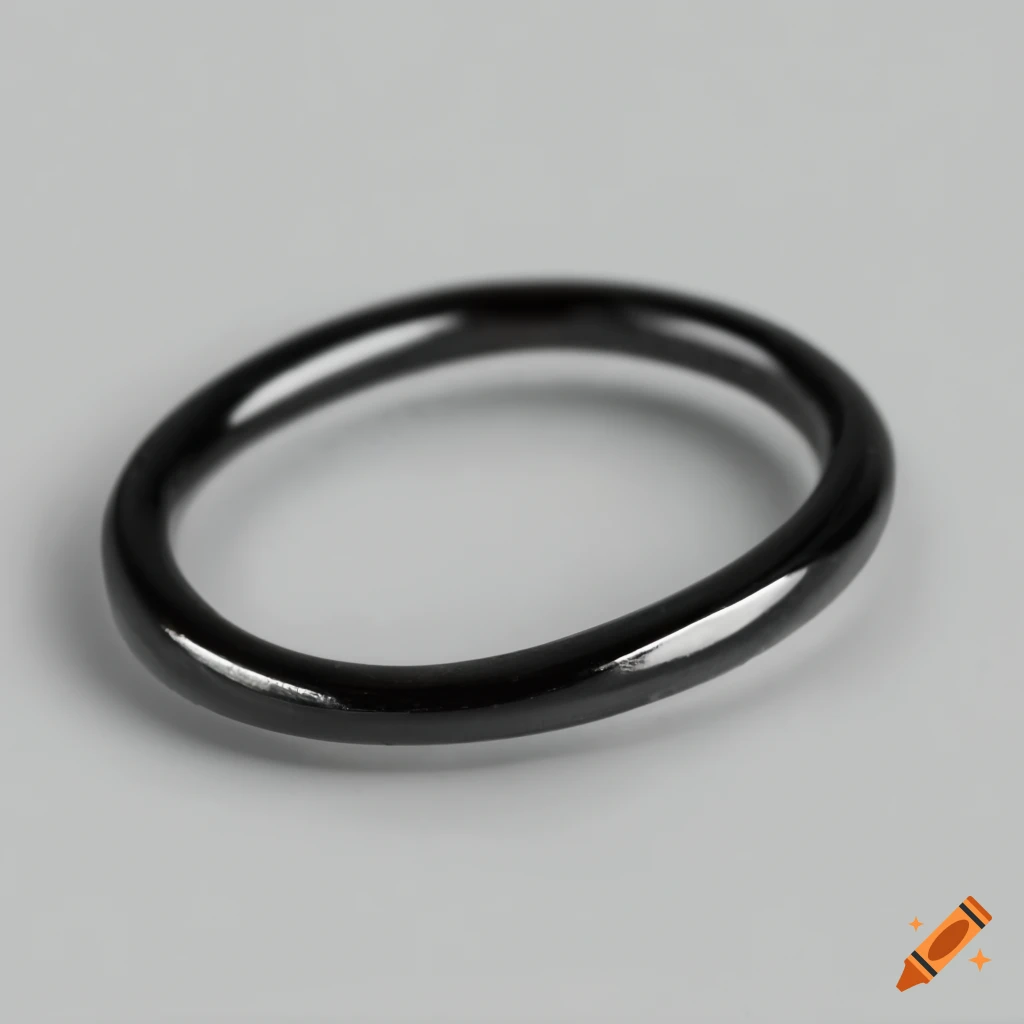 Minimalist black wire oval ring on white background on Craiyon