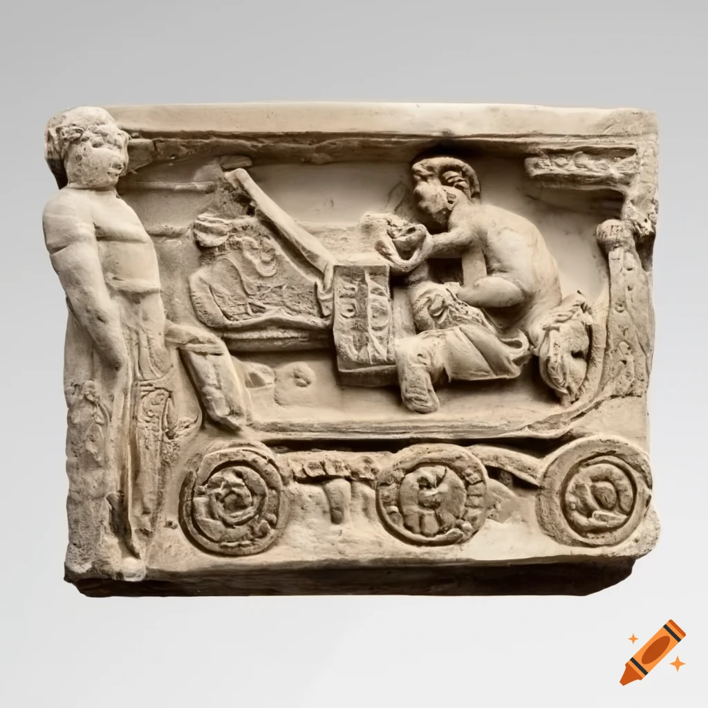 Roman stone relief of a carriage
