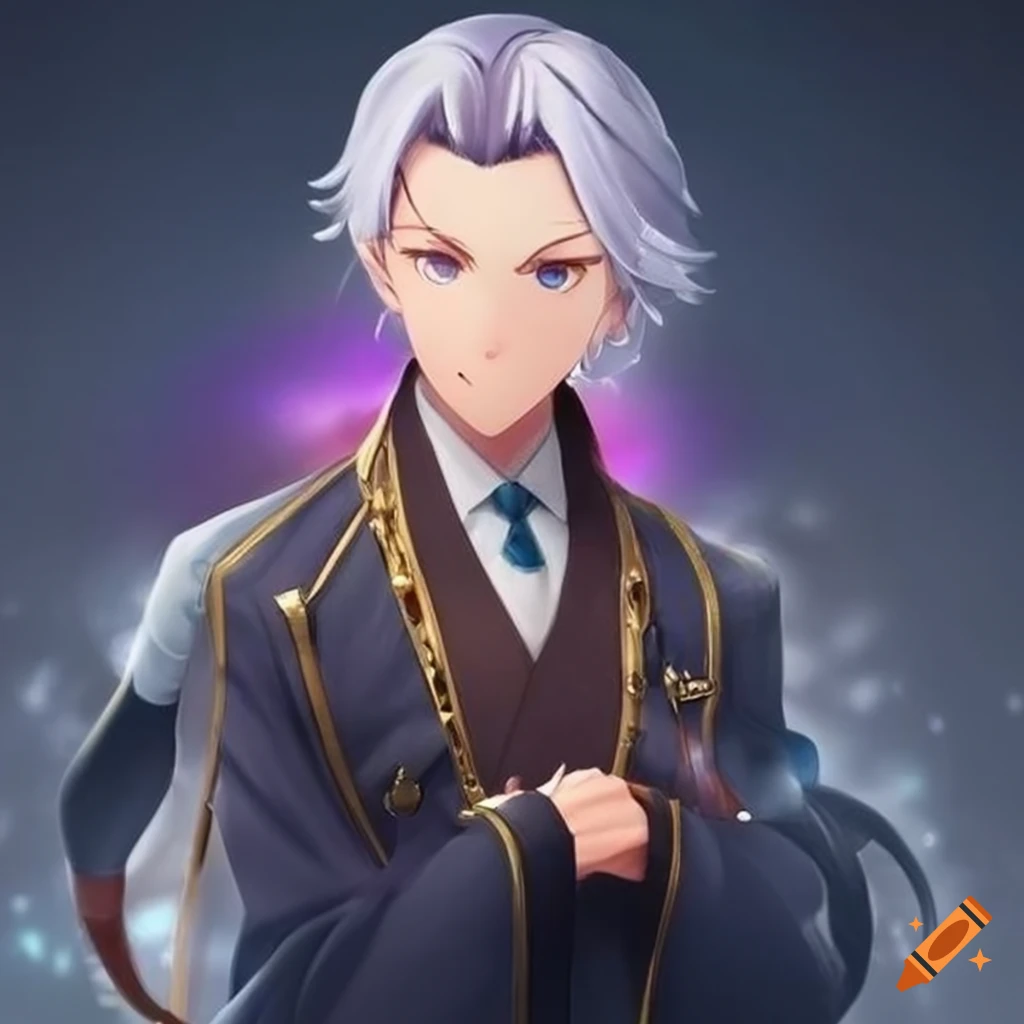 2d anime artwork of a 50-year-old man in a fantasy world on Craiyon