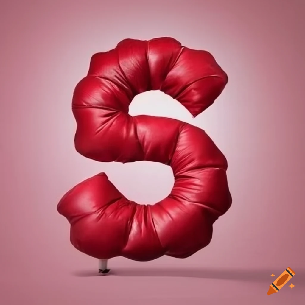 Red down padded letter t pillow