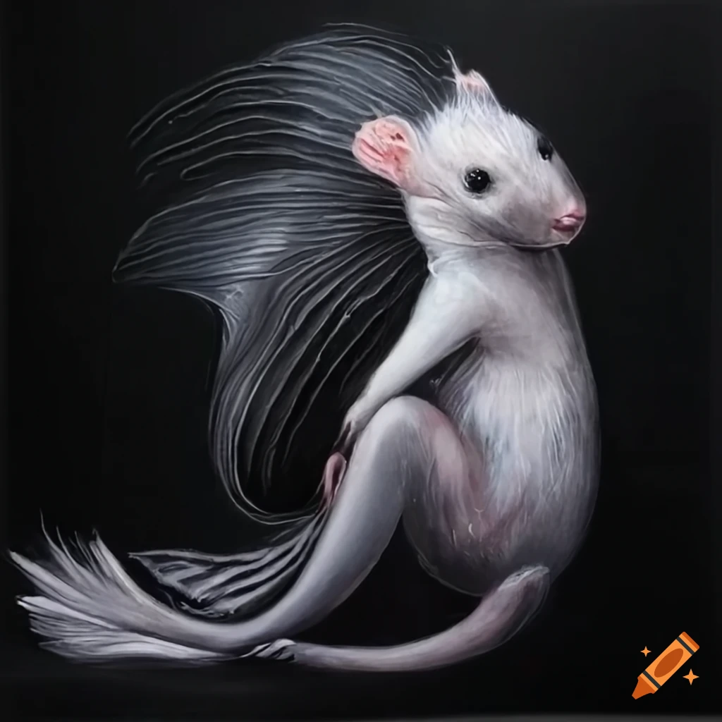 Rat-mermaid hybrid artwork on Craiyon