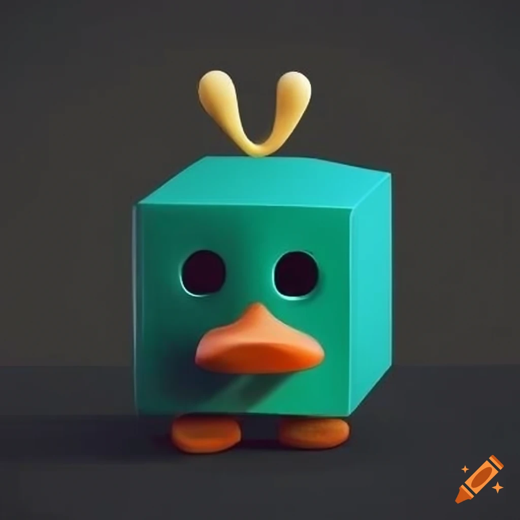 Cute duck-shaped cube on Craiyon