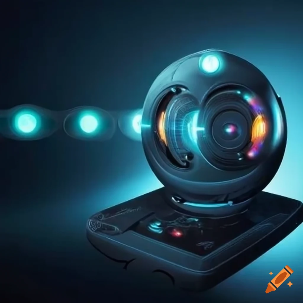 Futuristic home telescope with glowing buttons and interface on Craiyon