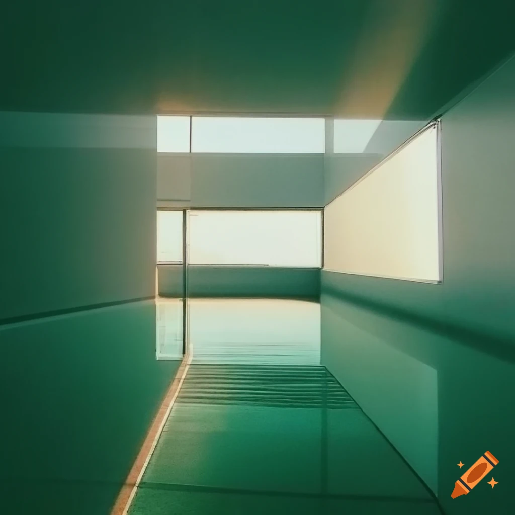 Sunset-lit contemporary building with large frameless windows