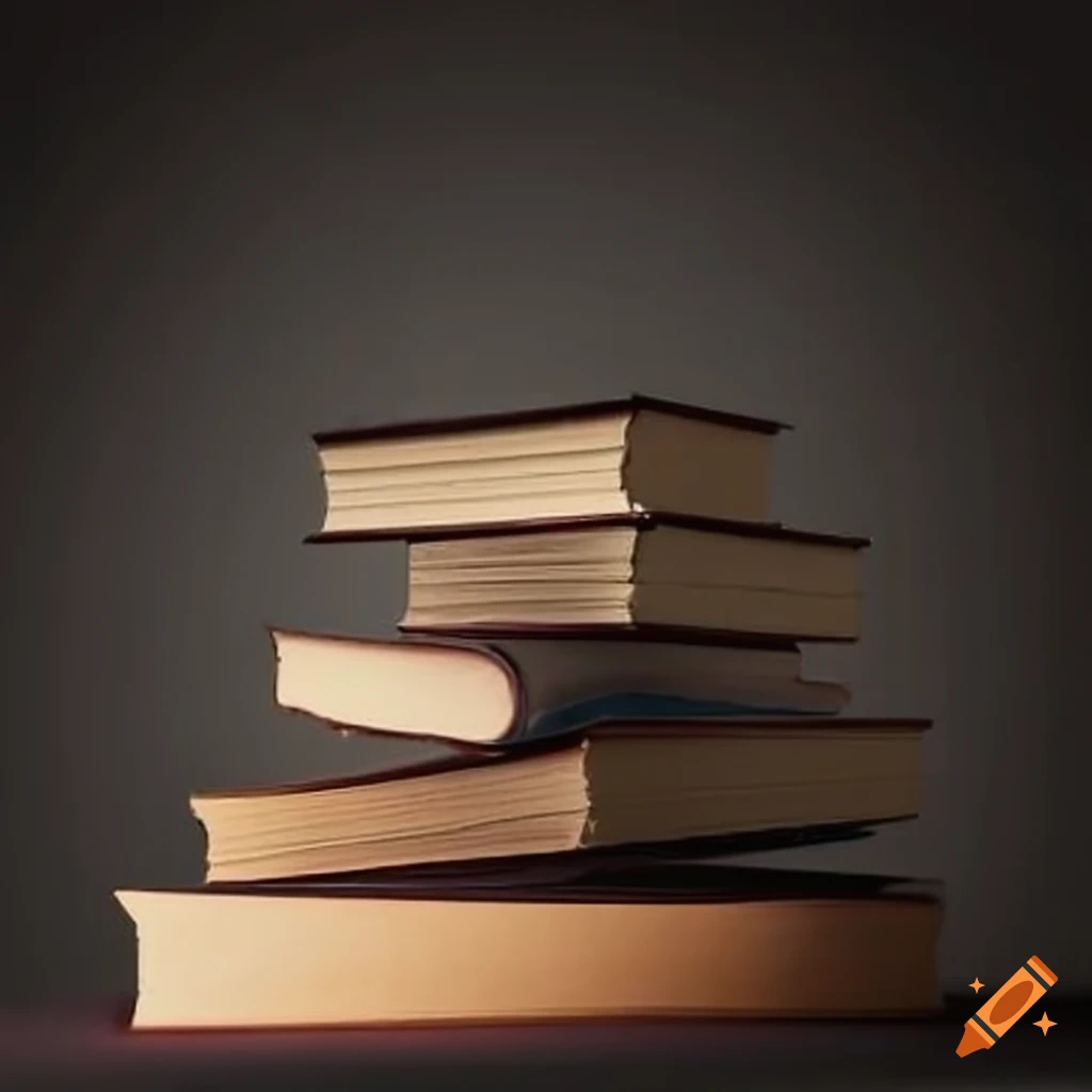 Stack of fantasy books on Craiyon
