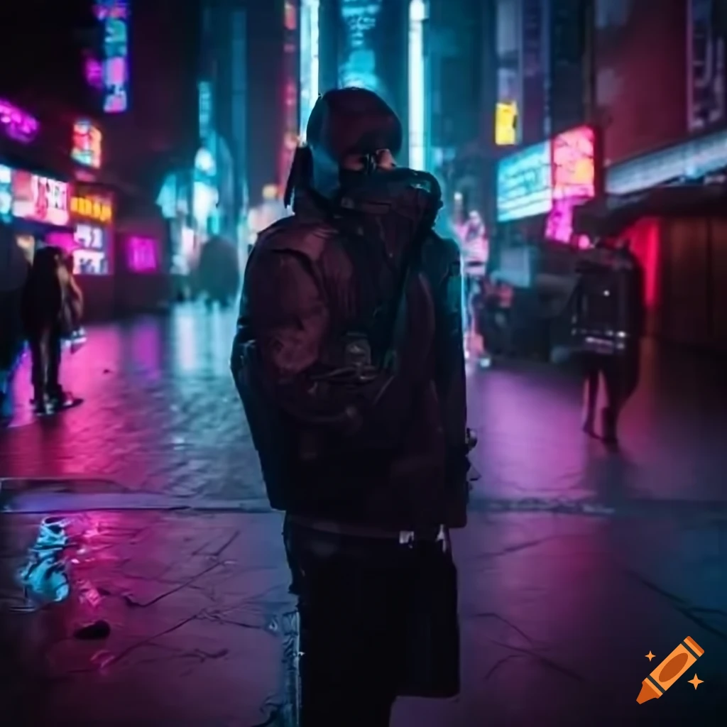 Digital art of a cyberpunk thief
