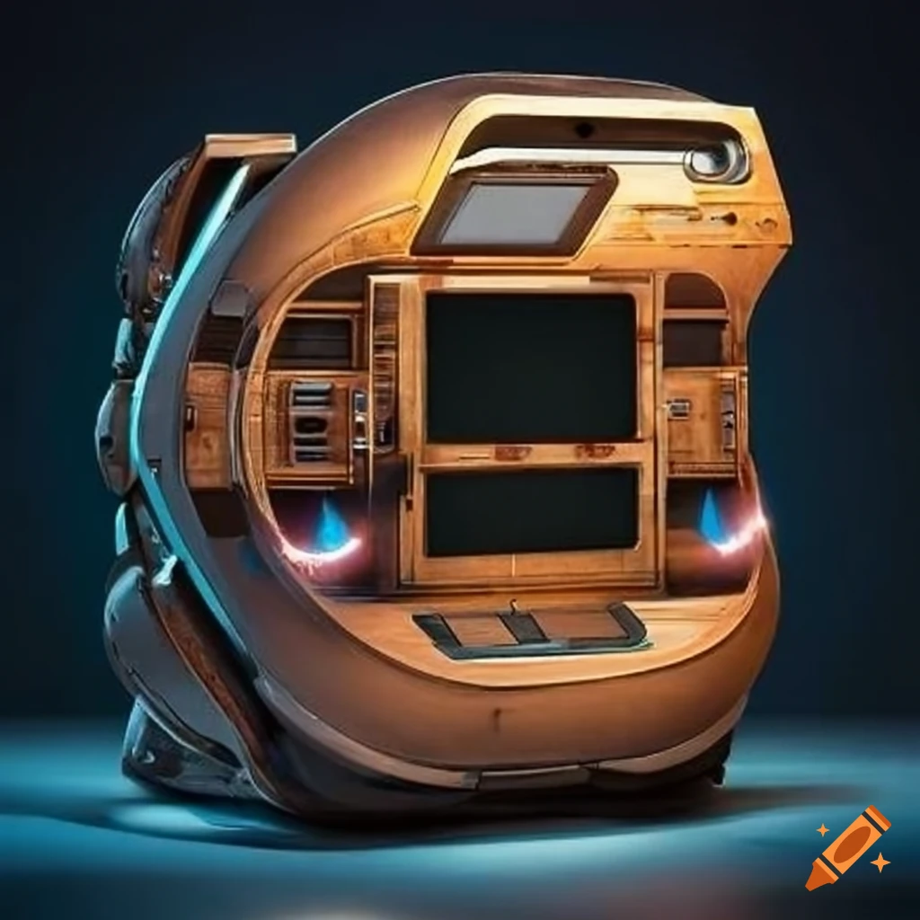 cozy spaceship cockpit with a bed and workbench on Craiyon