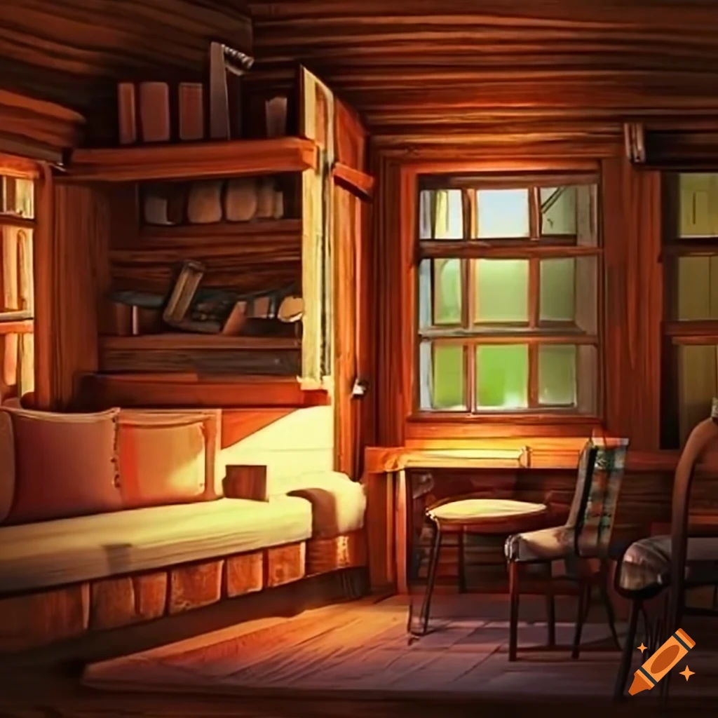 Cabin bedroom in a post-apocalyptic wasteland on Craiyon