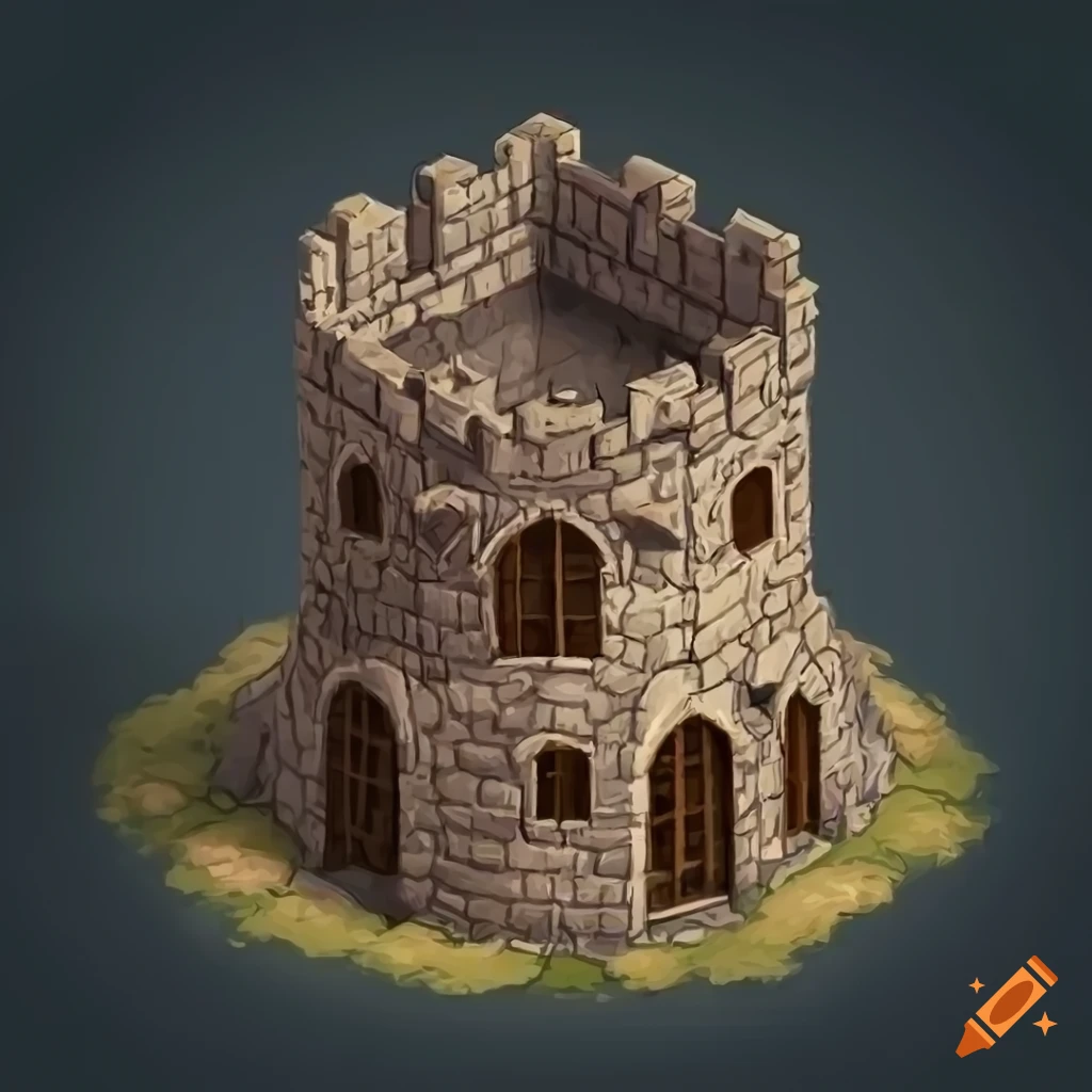 Tribal monument illustration in isometric perspective for a real time ...