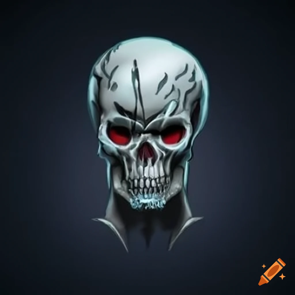 Steel skull sculpture