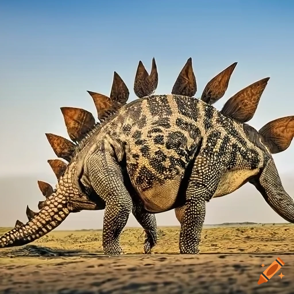 Colorful stegosaurus in warm morning light on Craiyon
