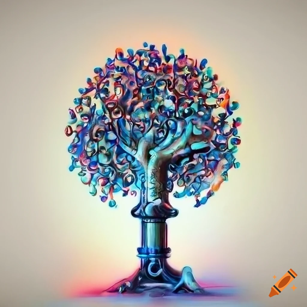 Abstract art of a tree in tube style on Craiyon