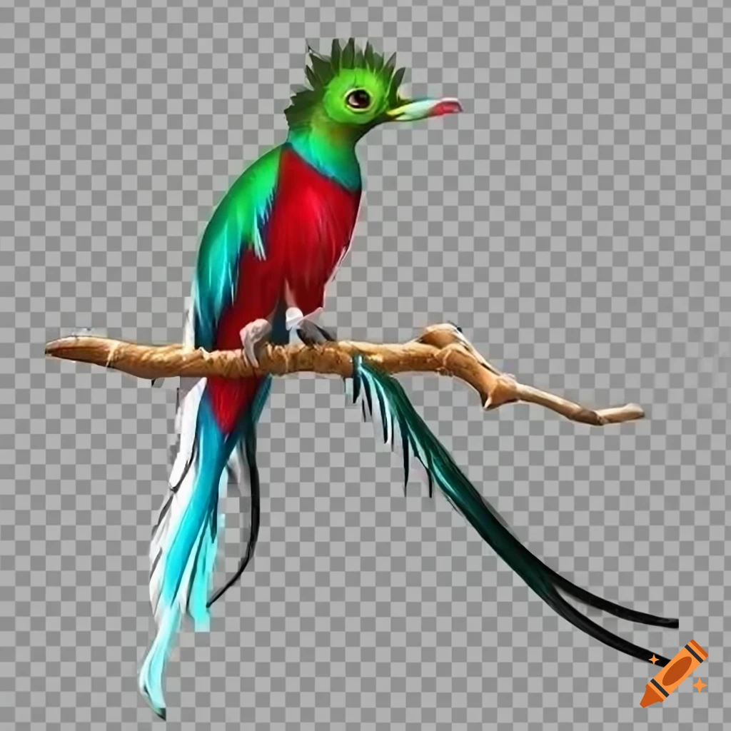 Abstract png of a quetzal bird on Craiyon