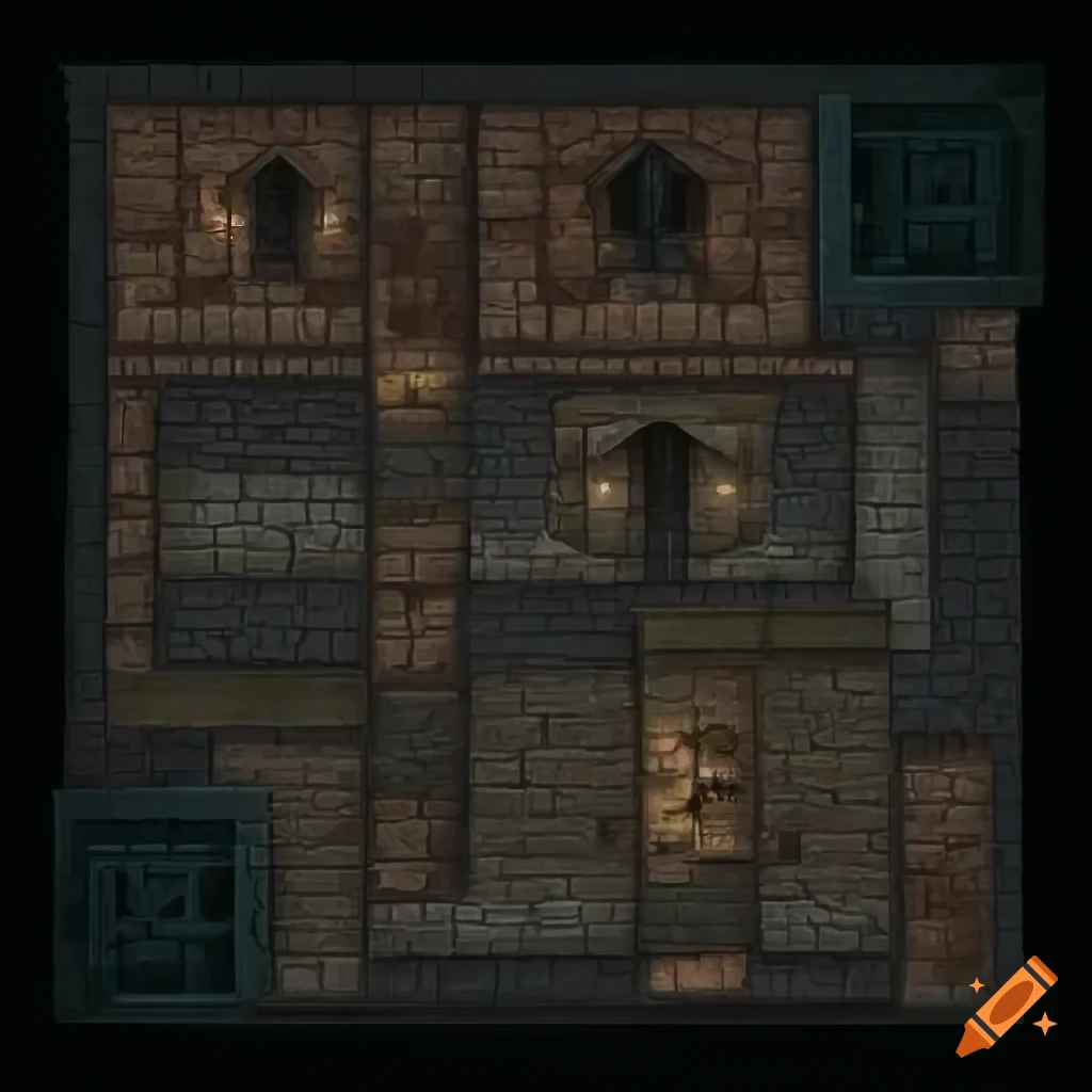 Isometric rpg tiles of a medieval castle on Craiyon