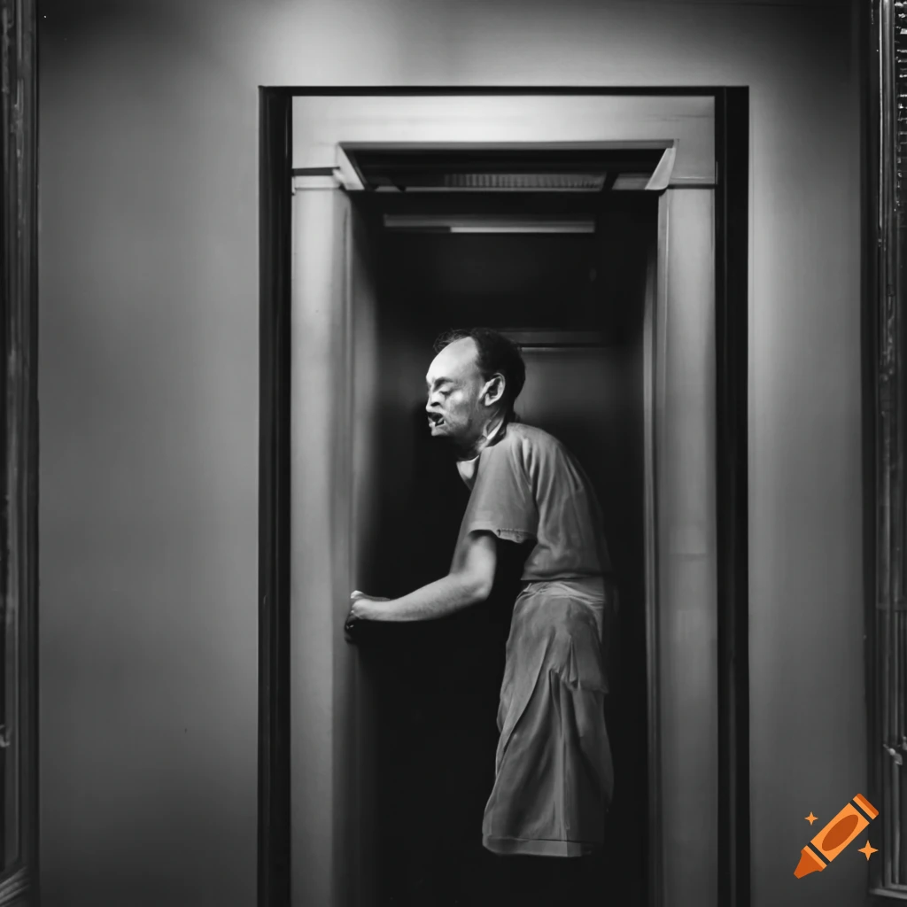 Man inside an elevator