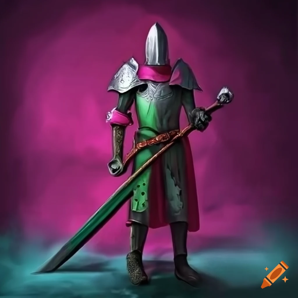 Knight with frogs on Craiyon