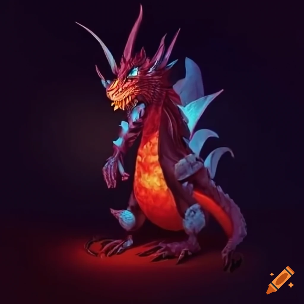Red dragon illustration on Craiyon