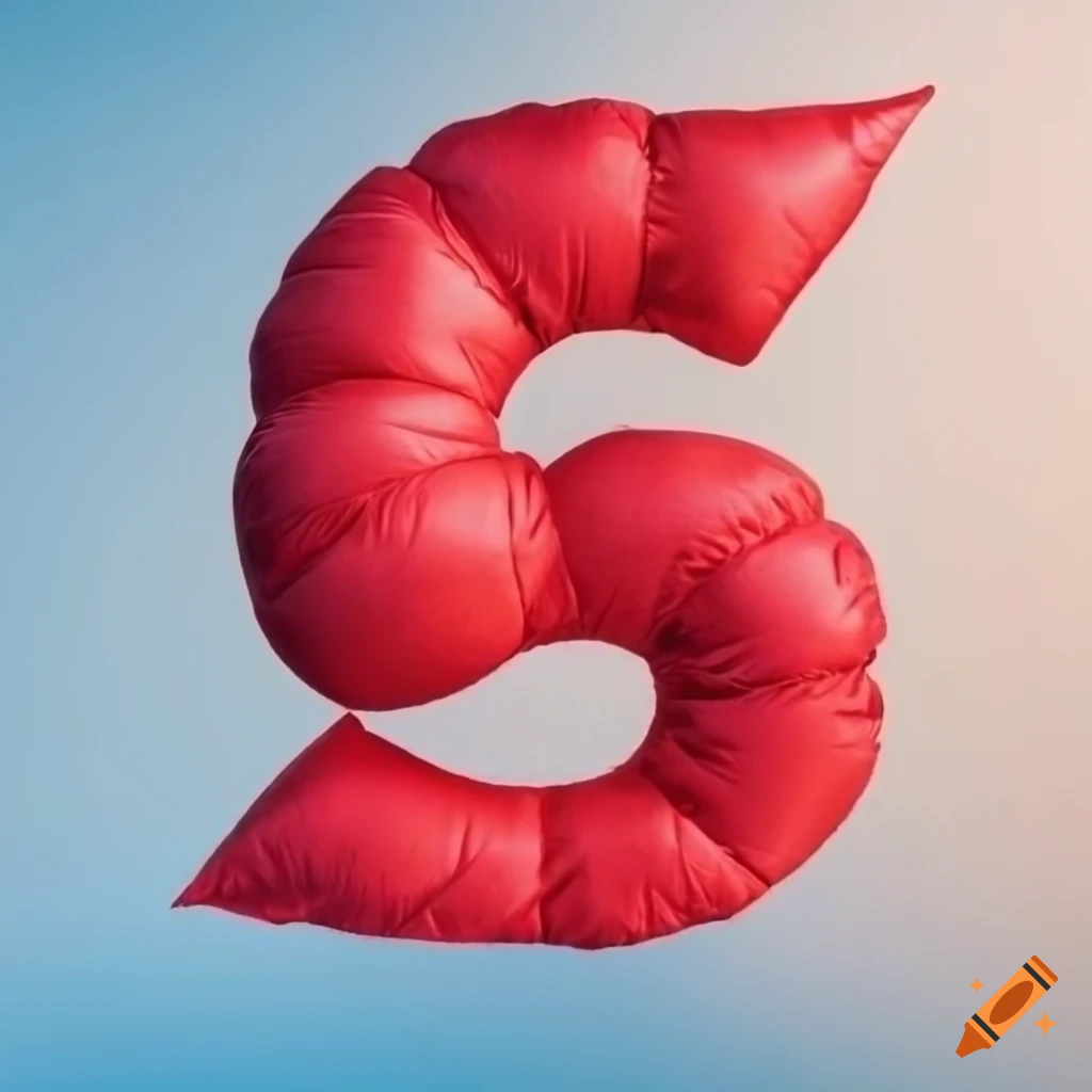 Red down padded letter Z pillow on Craiyon