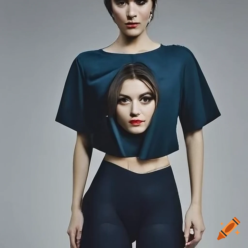 Stylish outfit with oversized cropped t-shirt on Craiyon